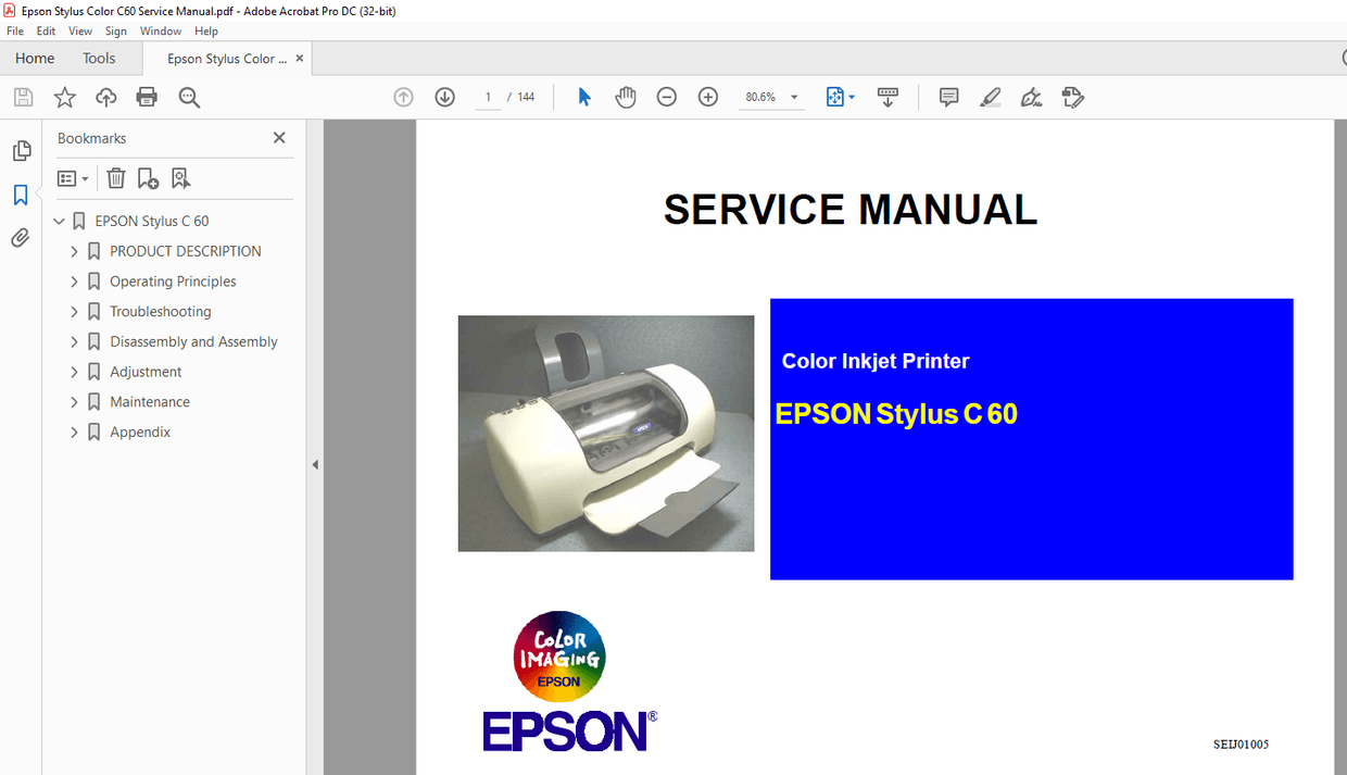 Epson C60 Service Manual - PDF DOWNLOAD