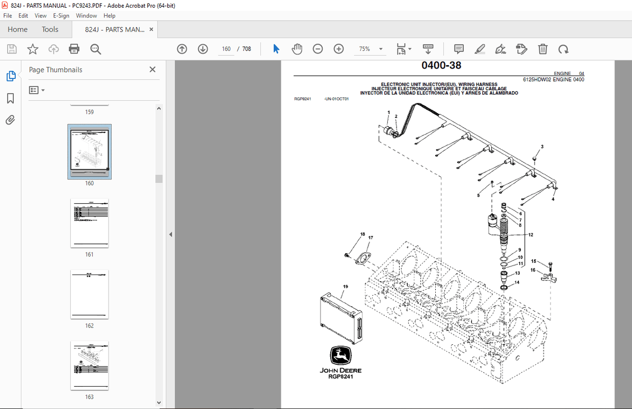 John Deere 824J LOADER Parts Manual PC9243 - PDF DOWNLOAD