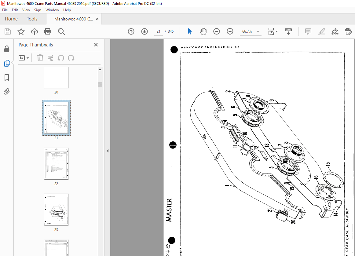 Manitowoc Crane 4600 Parts Manual 46083 PDF