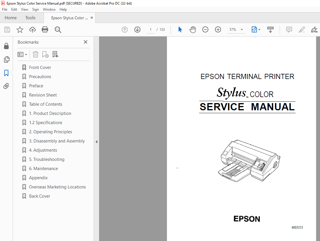 Epson Stylus Color Service Manual - PDF DOWNLOAD