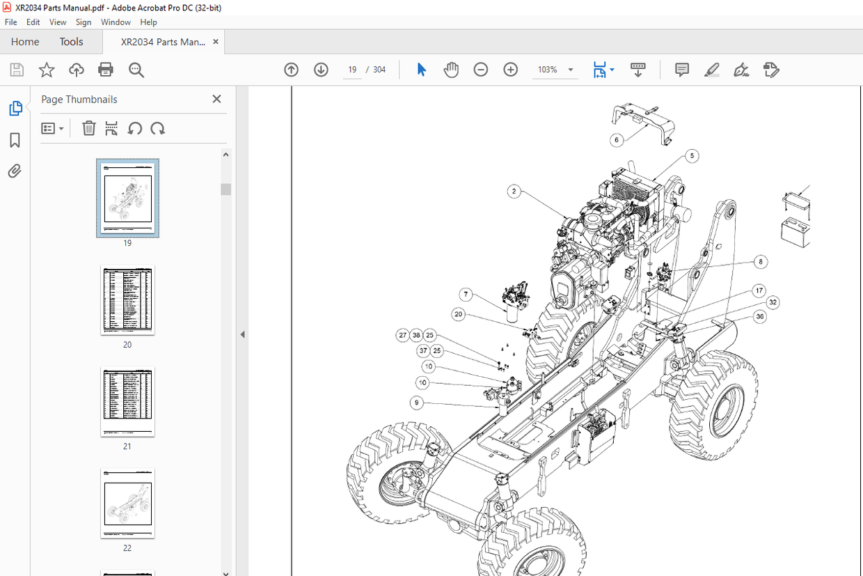 Xtreme Telehandler XR2034 Forklift Parts Manual – PDF DOWNLOAD