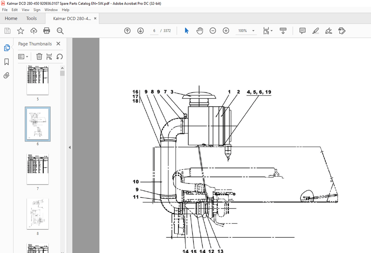 Kalmar DCD 280-450 Spare Parts Catalogue Manual 920936.0107 – PDF DOWNLOAD