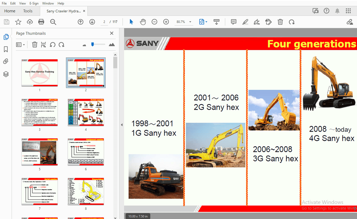 Sany Hex Service Training Manual – PDF DOWNLOAD