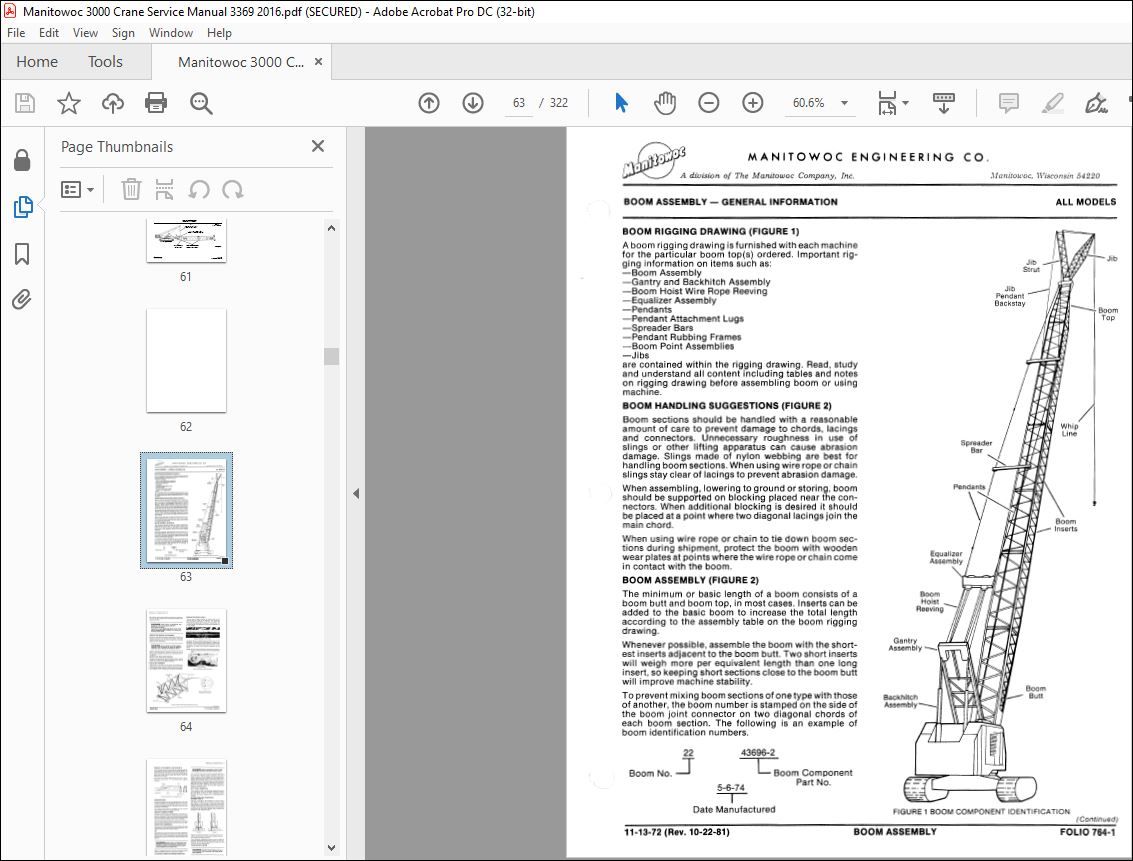 Manitowoc Crane 3000 Service Manual SN 3369 – PDF DOWNLOAD