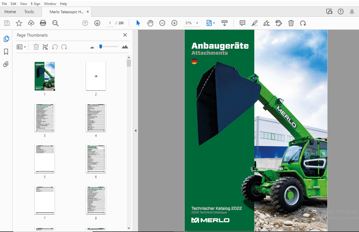 Merlo Telescopic Handlers 2022 Attachments CAT.2022-01 - PDF DOWNLOAD