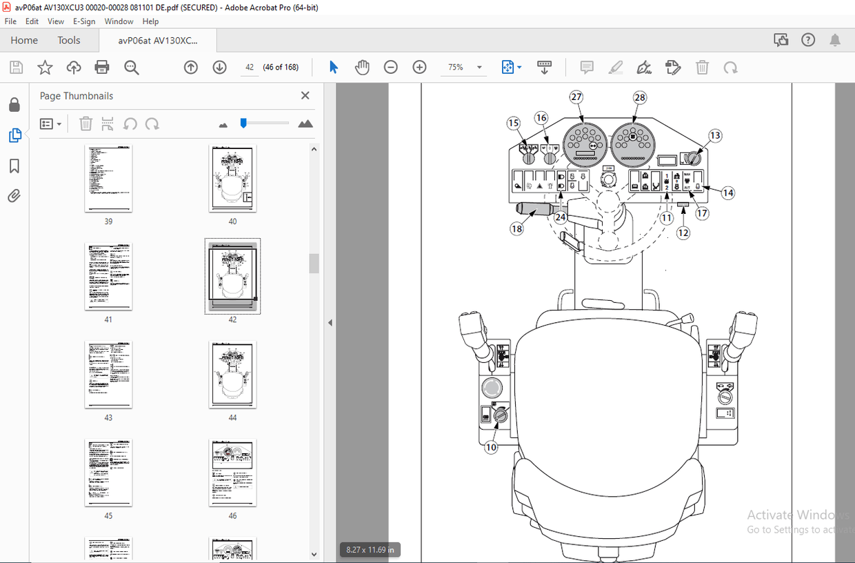 Ammann AV 130 X Tandemgelenkwalze Cummins Tier 3 Bedienungsanleitung 00024 - PDF