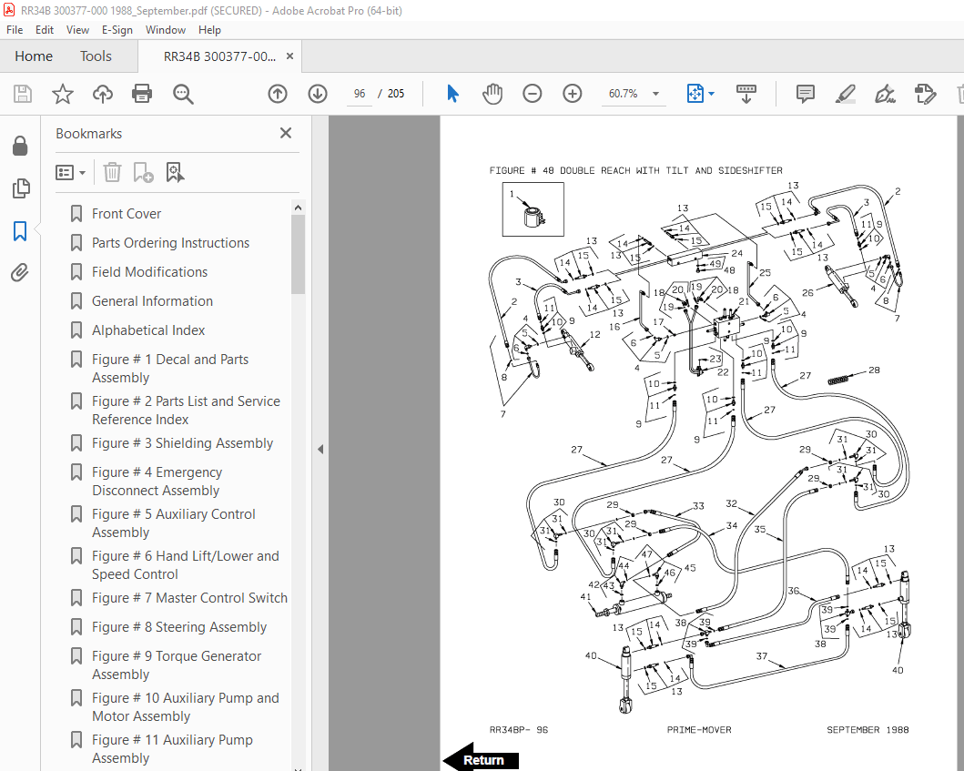BT Prime Mover RR-34B Reach Truck Parts Manual SN RR34B181728 - PDF ...