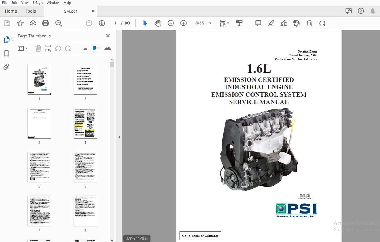 PSI 1.6L INDUSTRIAL ENGINE EMISSION CONTROL SYSTEM SERVICE MANUAL - PDF DOWNLOAD