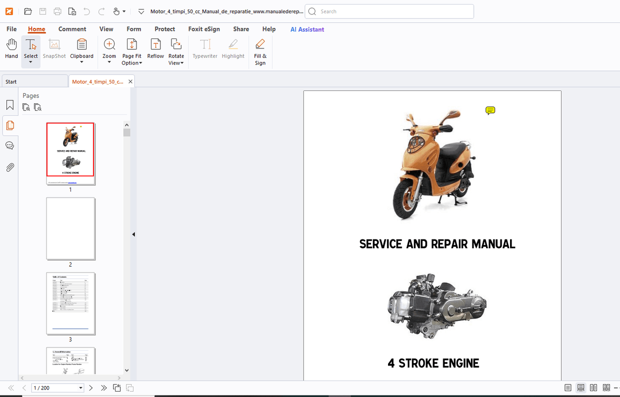 Motor 4 Stroke Engine Service And Repair Manual - PDF DOWNLOAD