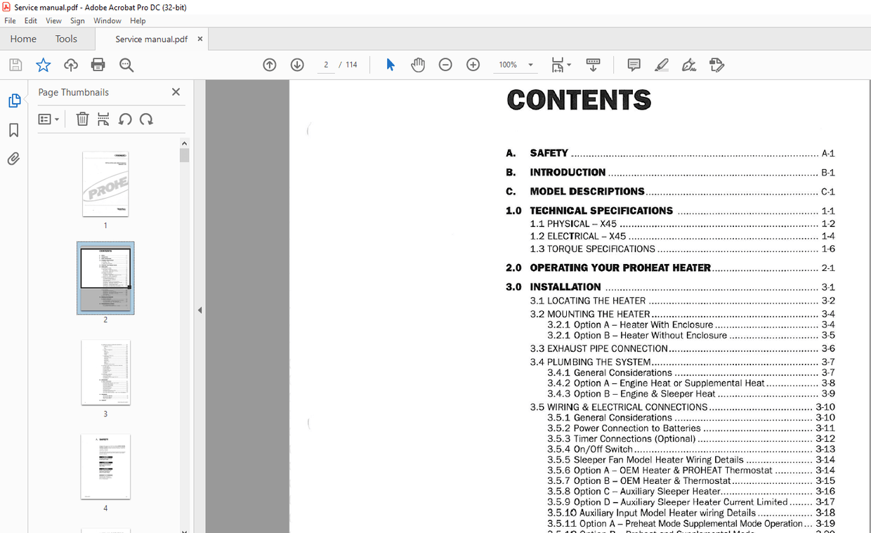 Treleflex PROHEAT X45 INSTALLATION AND SERVICE MANUAL – PDF DOWNLOAD
