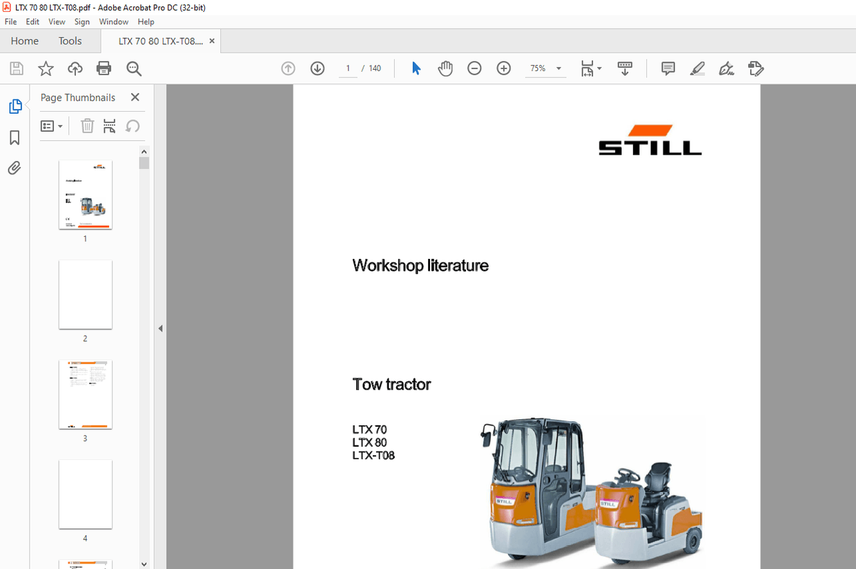 Still STED forklift Tow tractor LTX70 LTX80 LTX-T08 Workshop Manual ...