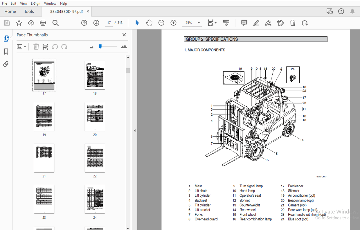 Hyundai Forklift 35D-9F 40D-9F 45D-9F 50DA-9F Service Manual – PDF DOWNLOAD