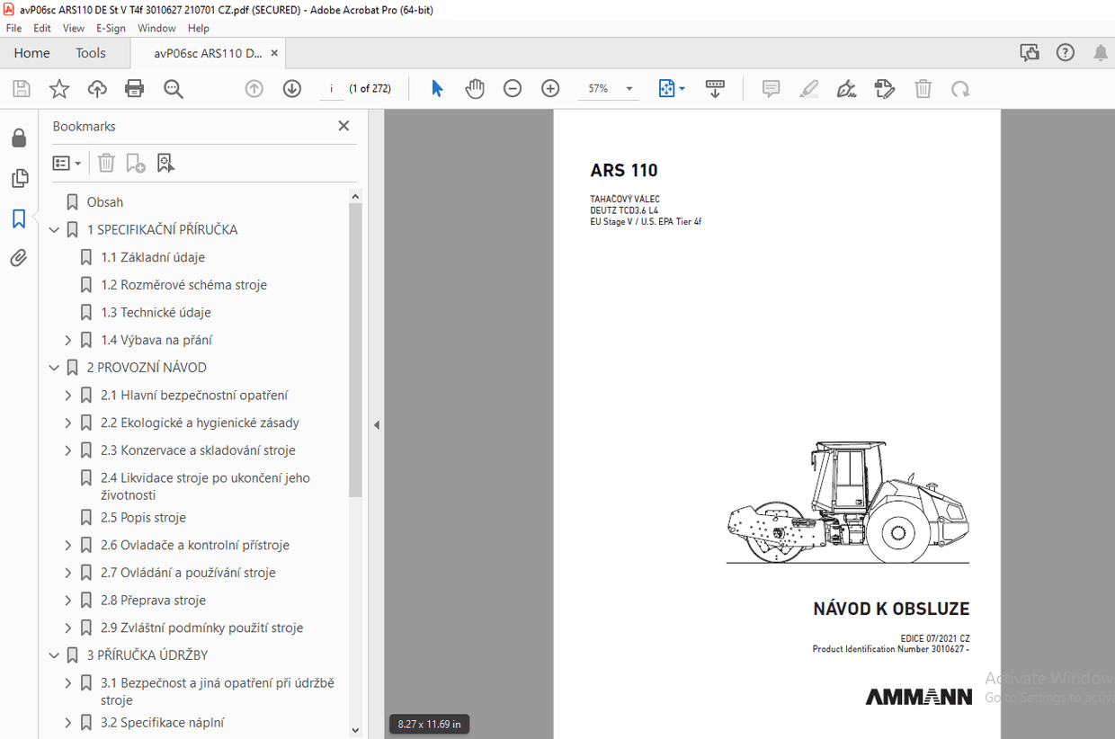 AMMANN ARS 110 NÁVOD K OBSLUZE 3010627 PDF