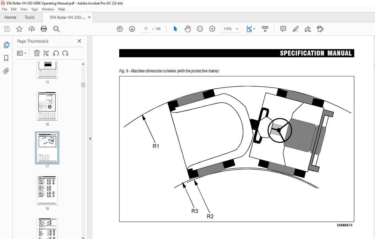STA ROLLER VH 250 270 300 350 VH 250 K & VH 300 K TANDEM VIBRATORY ...