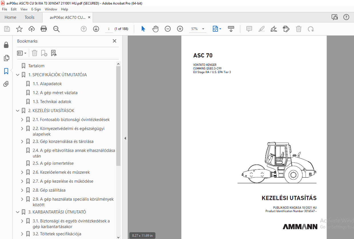 AMMANN ASC 70 KEZELÉSI UTASÍTÁS 3016547 PDF