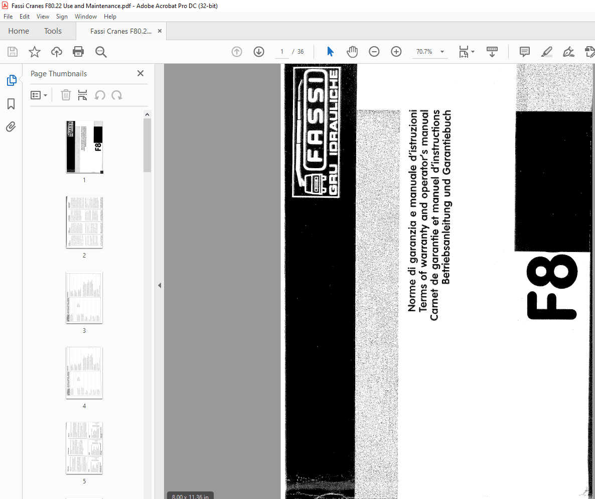 Fassi Cranes F80.22 Operator's Manual - PDF DOWNLOAD