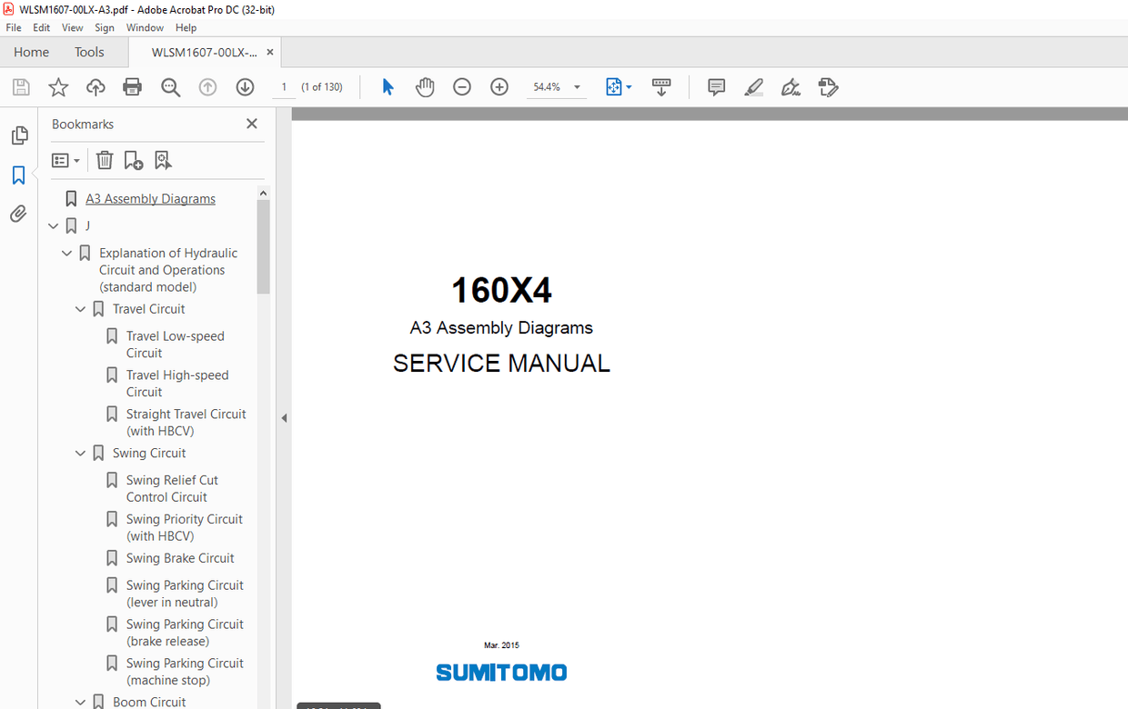 Linkbelt Sumitomo 160X4 A3 Assembly Diagrams SERVICE MANUAL - PDF DOWNLOAD