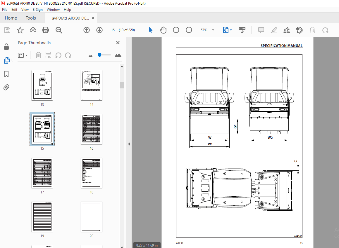 Ammann ARX 90 TANDEM ROLLER OPERATING MANUAL 3001287 - PDF