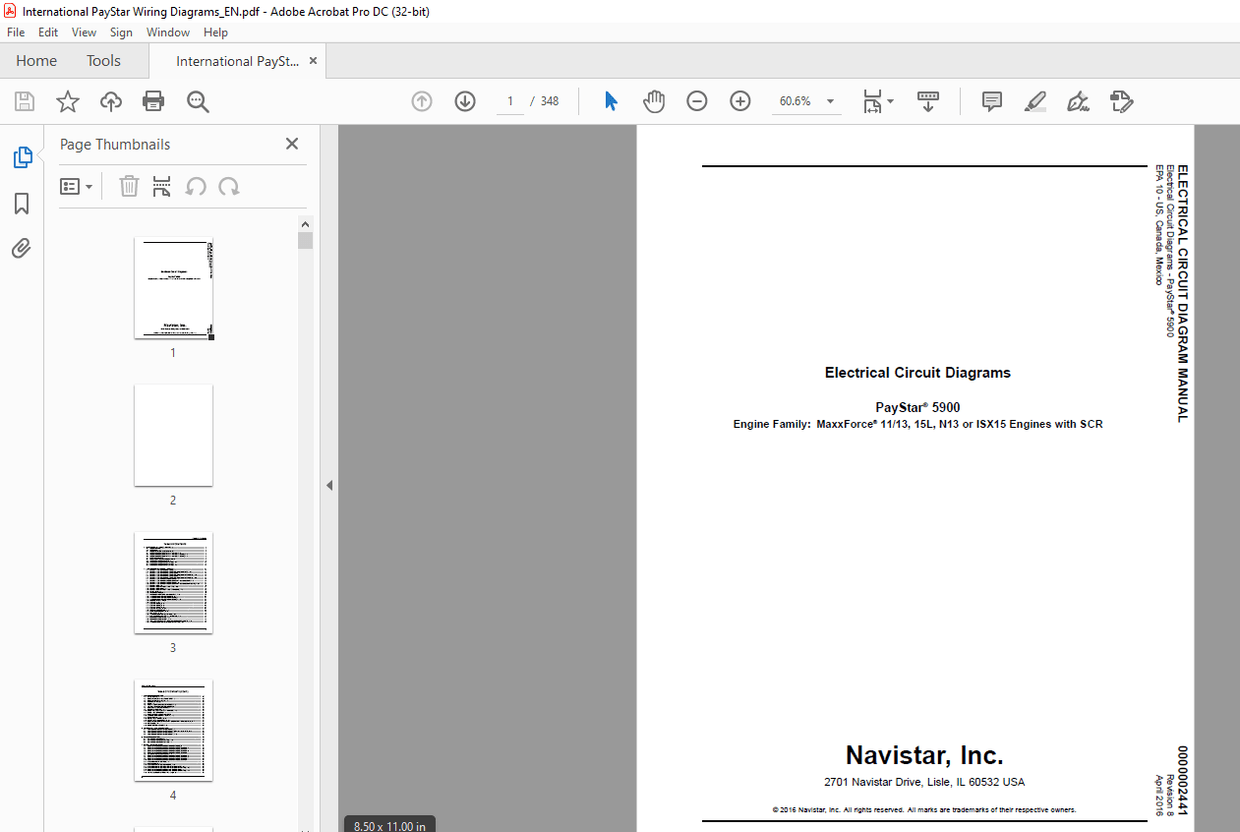 Navistar International PayStar Electrical Circuit Diagrams Manual - PDF ...