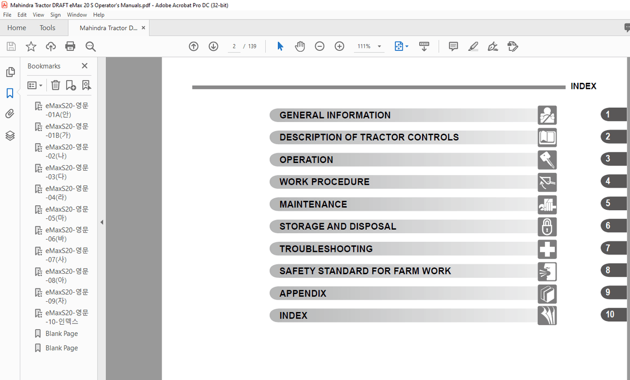 Mahindra Tractor DRAFT eMax 20 S Operator’s Manual – PDF DOWNLOAD