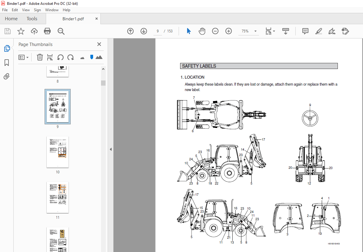 Hyundai HB100 Backhoe Loader Operator’s Manual 2023 – PDF DOWNLOAD