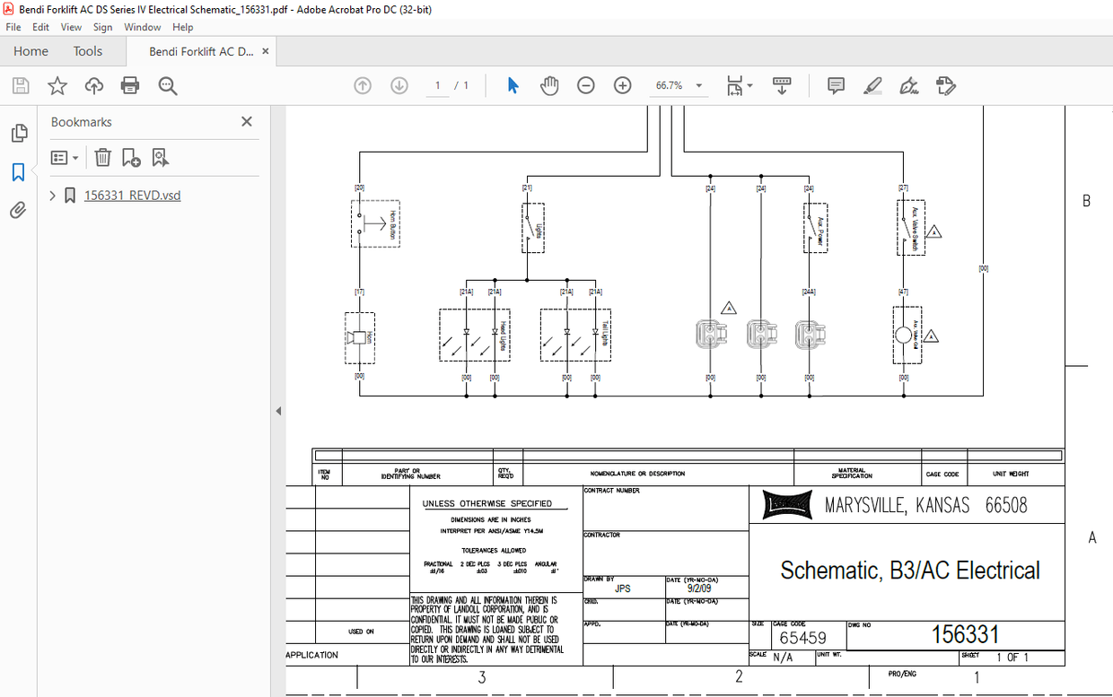 Bendi Forklift AC DS Series IV Electrical Schematic Manual 156331 – PDF ...