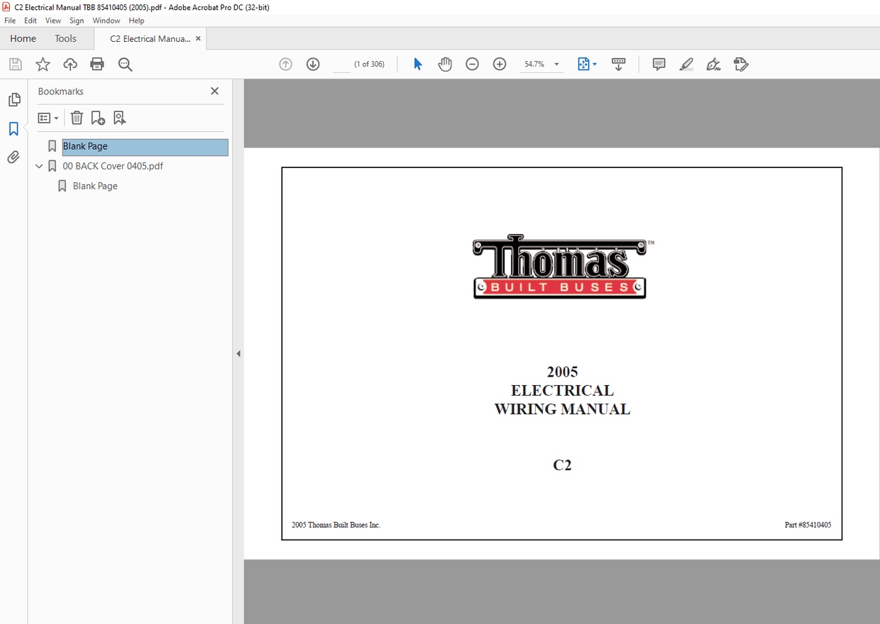Thomas Built BUSES C2 2005 ELECTRICAL WIRING MANUAL – PDF DOWNLOAD