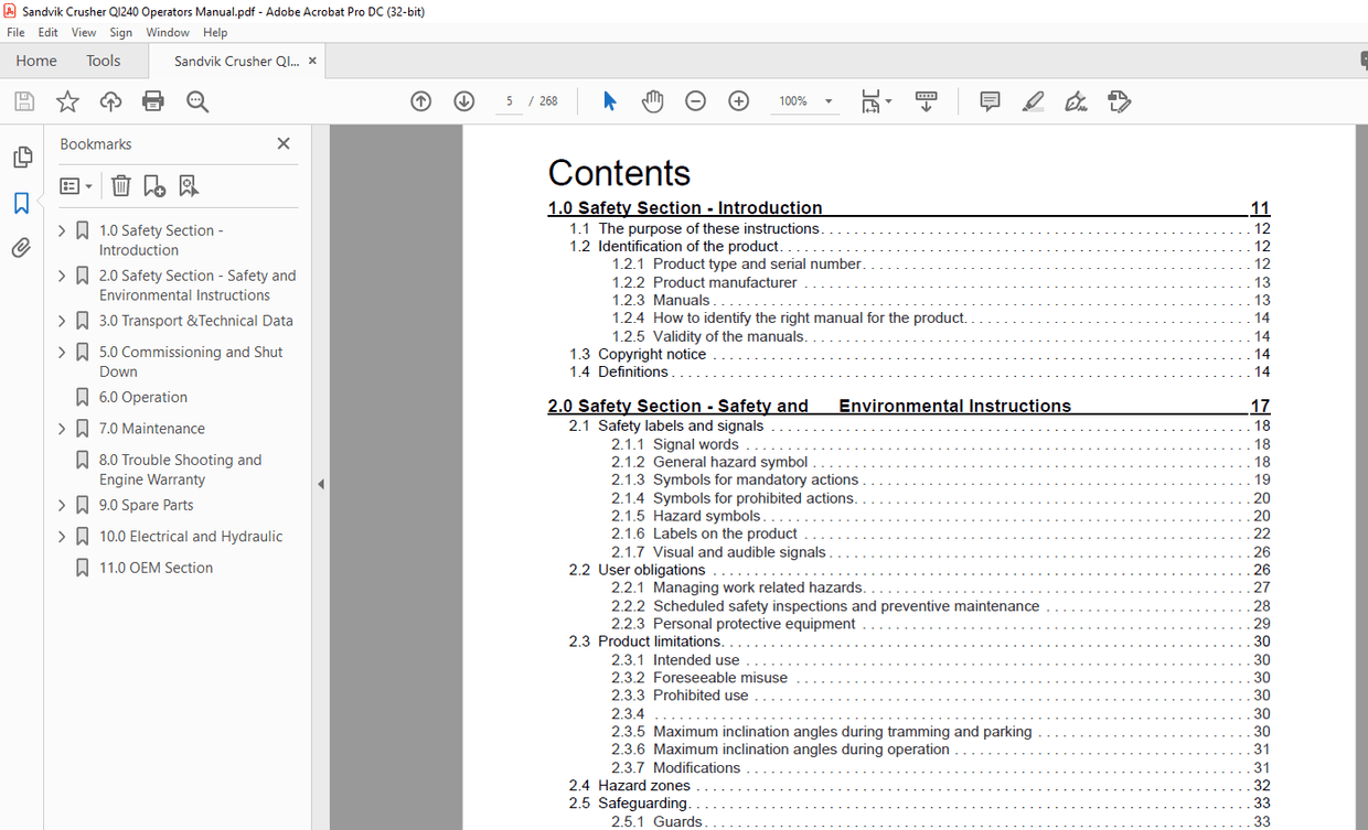 Sandvik Crusher QI240 Operators Manual – PDF DOWNLOAD