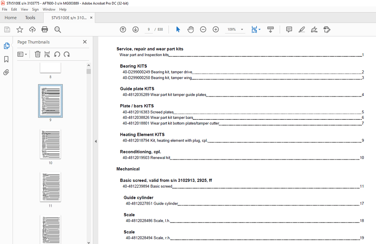 Ammann STV 5100 E Spare Parts Catalogue Manual 3103775 – PDF DOWNLOAD
