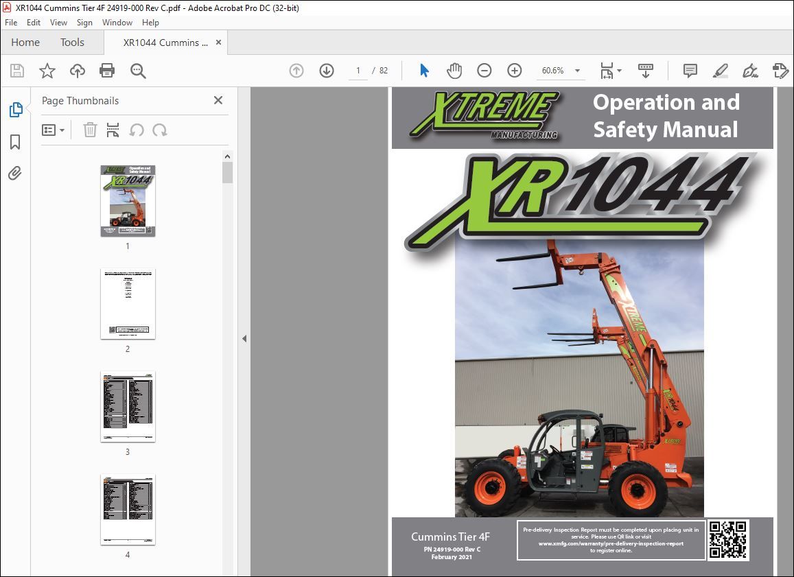 Xtreme XR1044 Operation & Safety Manual 24919-000 – PDF DOWNLOAD