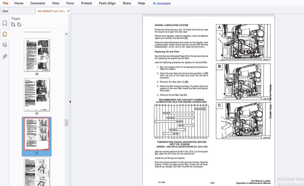 Bobcat 443 Operation & Maintenance Manual 6566477 - PDF DOWNLOAD