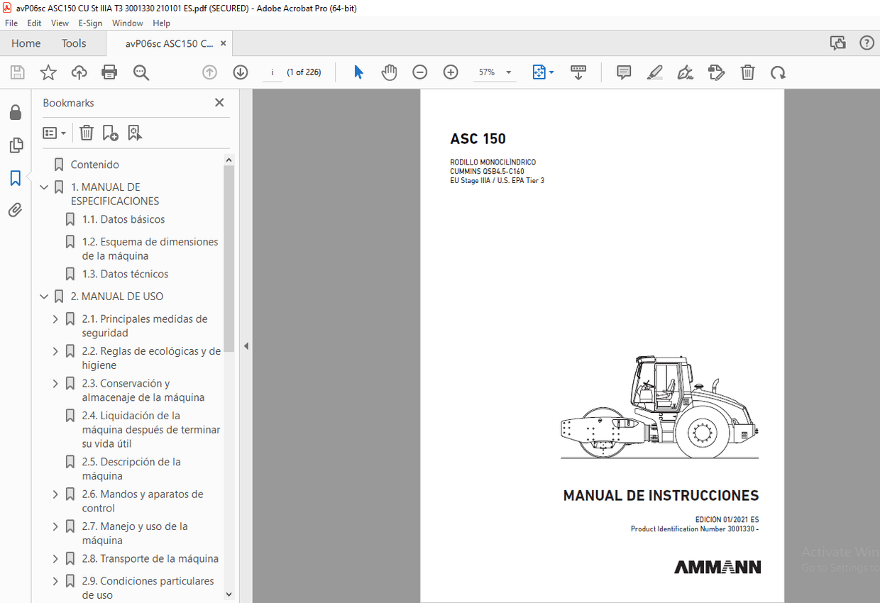 AMMANN ASC 150 MANUAL DE INSTRUCCIONES 3001330 - PDF