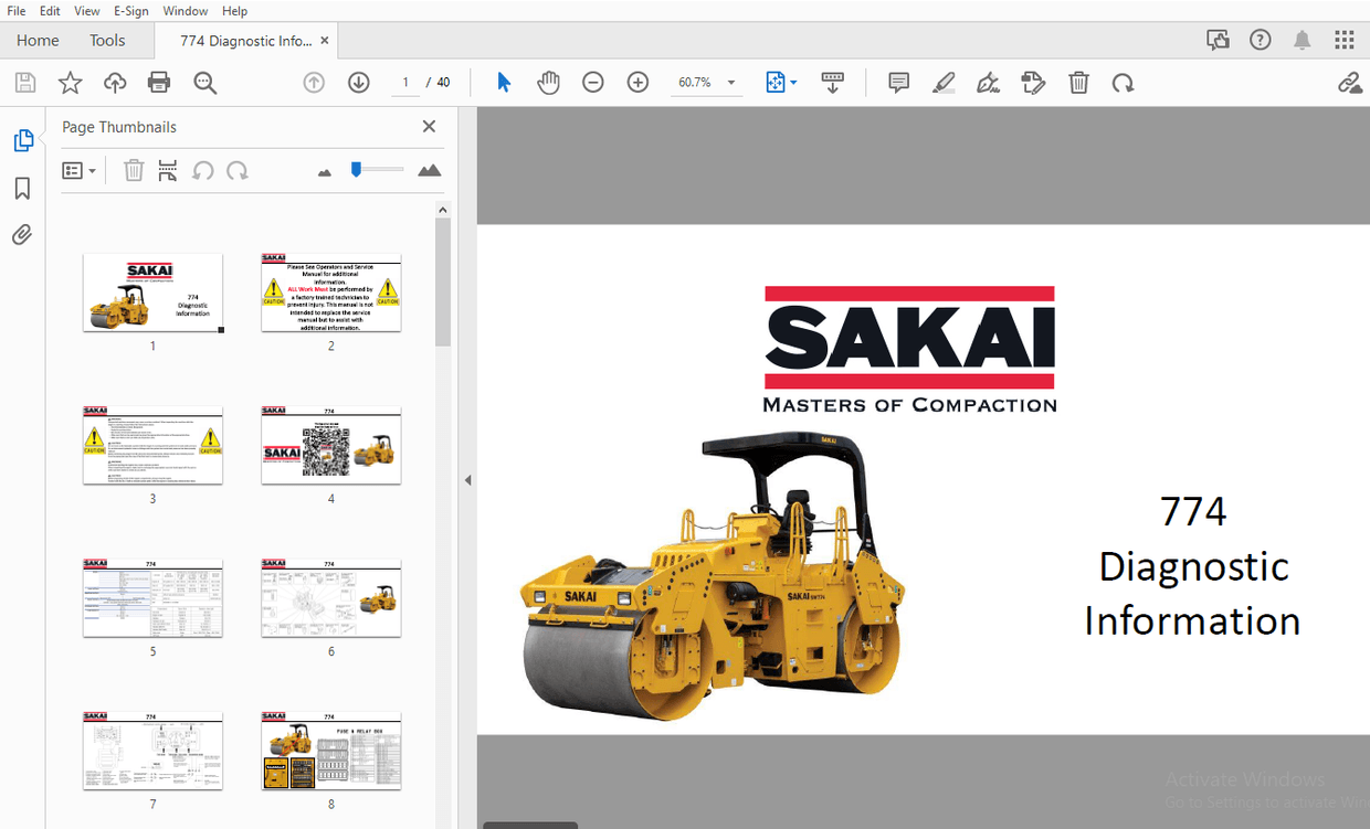 Sakai Asphalt Roller 774 Diagnostic Information Manual Pdf