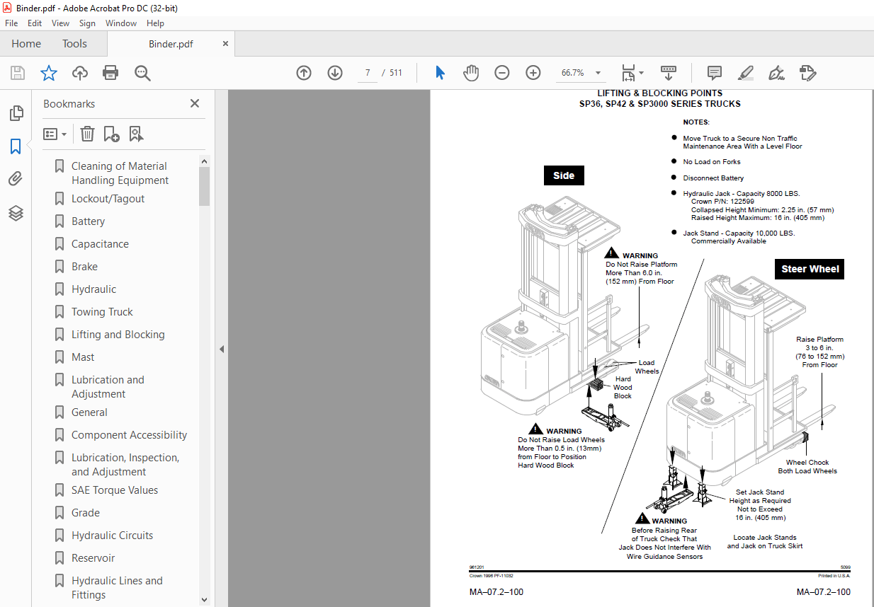 Crown Forklift SP 3000 Service Manual – PDF DOWNLOAD