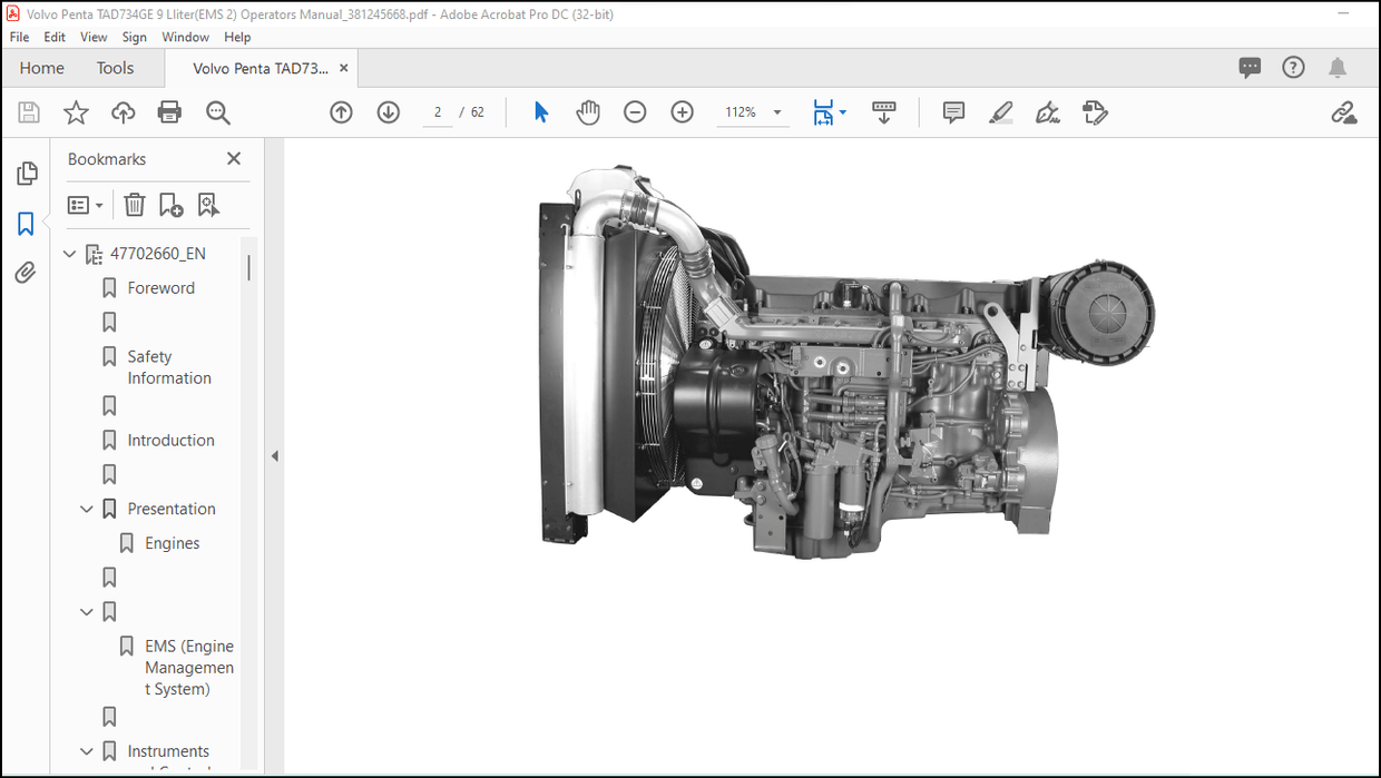 Volvo Penta TAD734GE 9 Liter(EMS 2) Operators Manual_381245668 – PDF ...