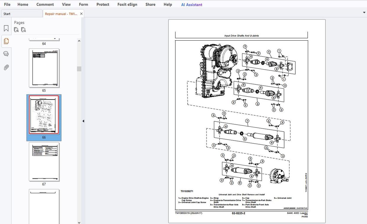John Deere 644K 4WD Loader Repair Technical Manual TM13053X19 – PDF ...