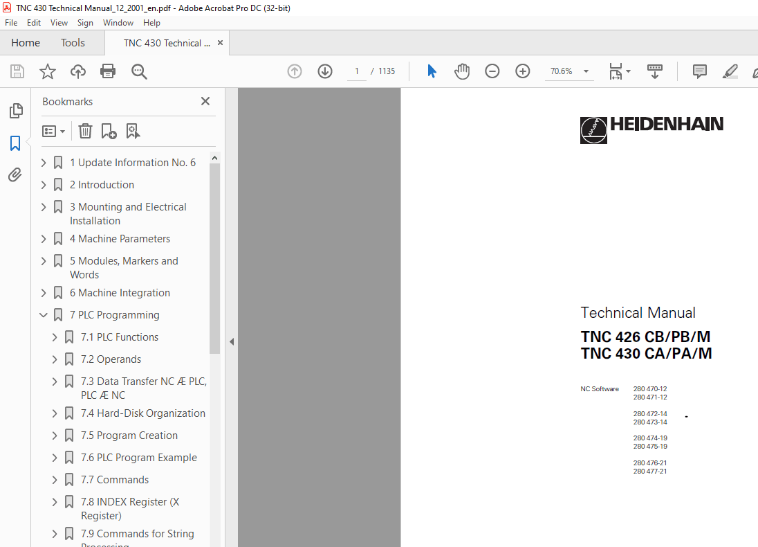 Heidenhain TNC 426 CB/PB/M TNC 430 CA/PA/M Technical Manual - PDF DOWNLOAD