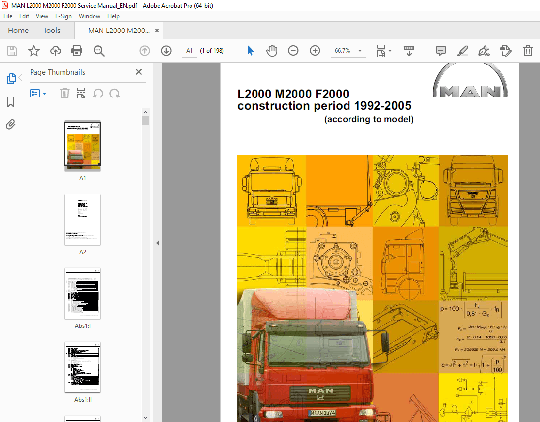 Man Truck L2000 M2000 F2000 1992-2005 Service Manual - PDF DOWNLOAD