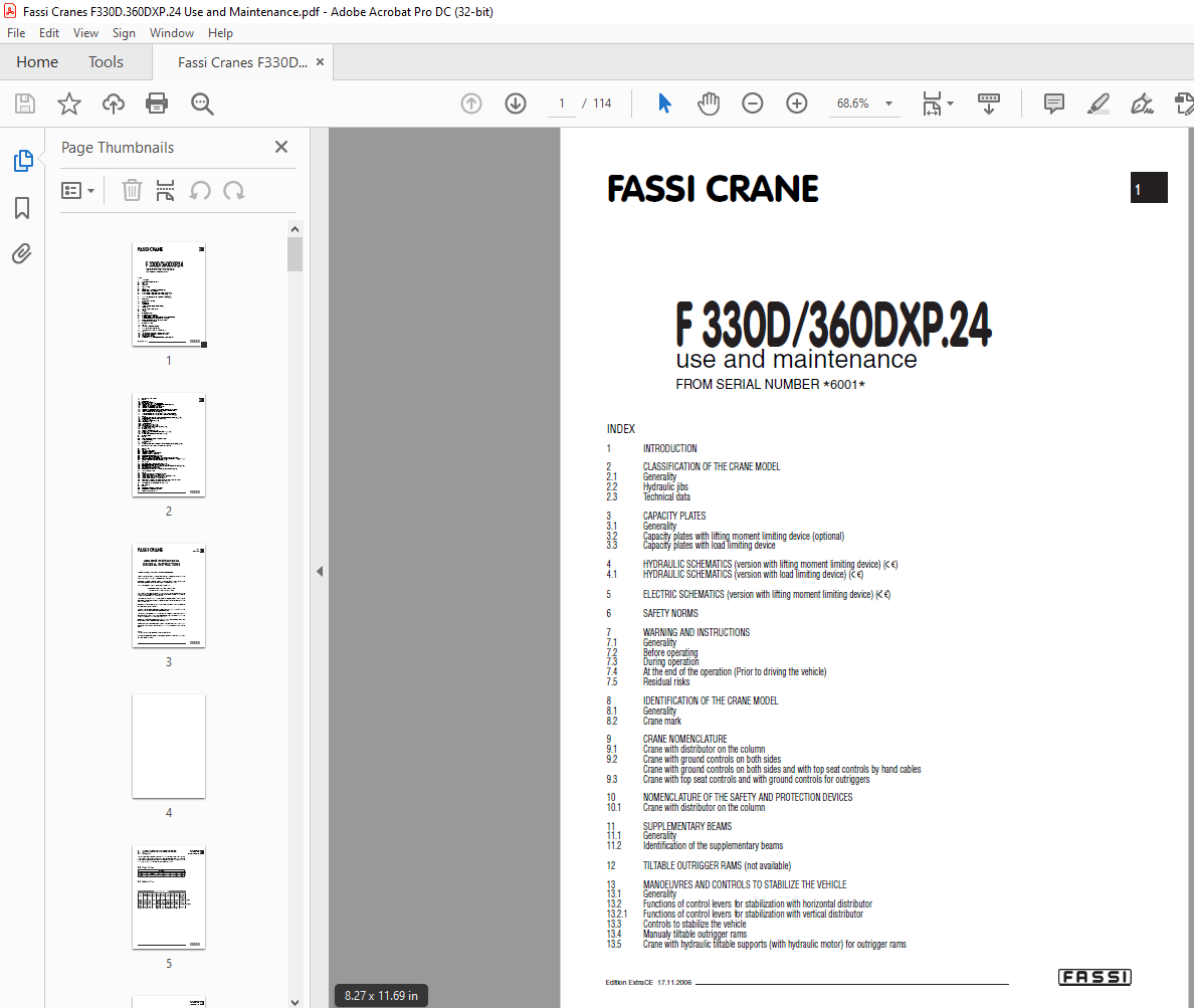 Fassi Crane F330D.360DXP.24 Use and Maintenance Manual – PDF DOWNLOAD