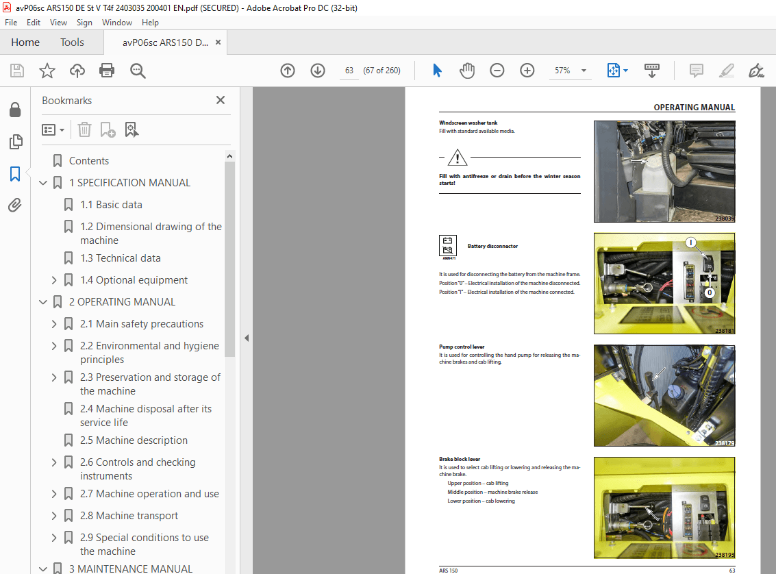 Ammann ARS 150 Single Drum Roller Operating Manual 2403035 - PDF