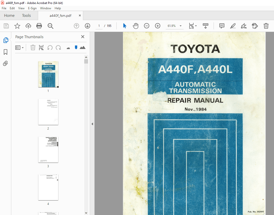 Toyota Land Cruiser A440F A440L Automatic Transmission Repair Manual ...
