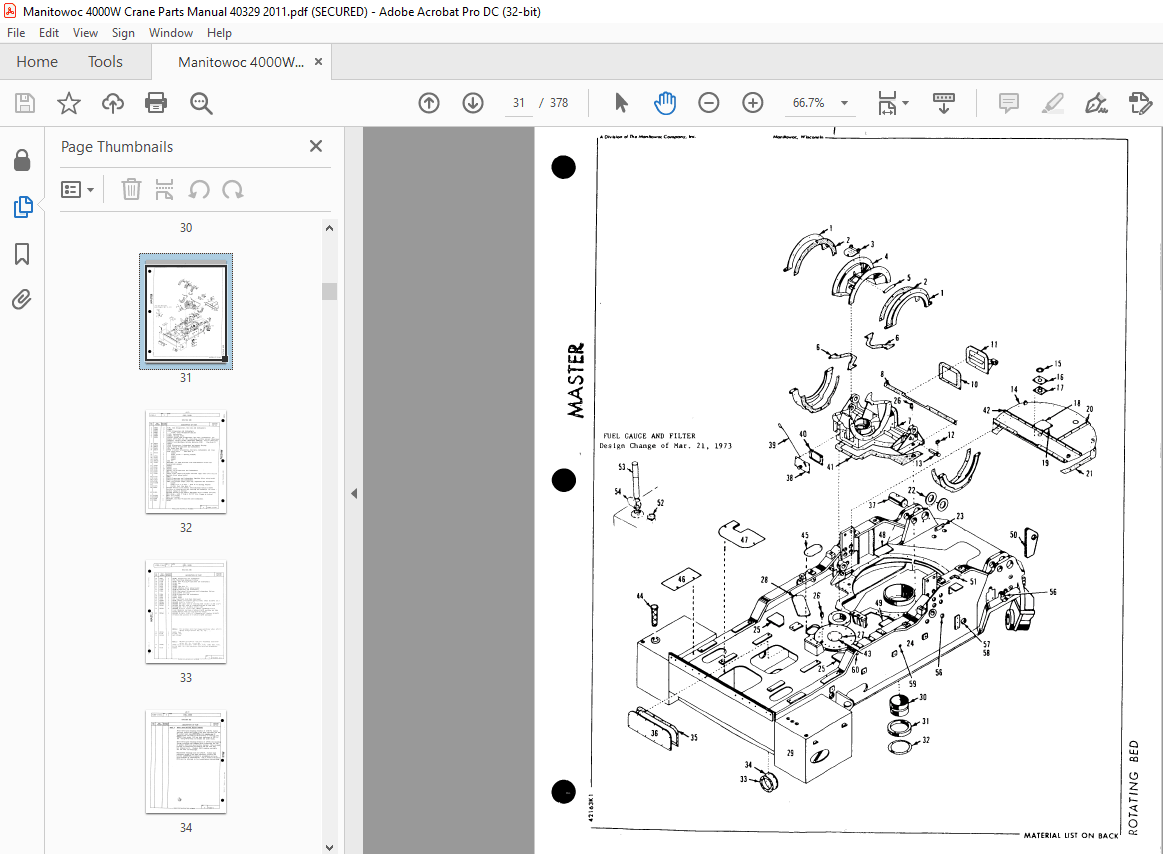 Manitowoc Traditional Crane 4000W Parts Manual SN 40329 – PDF DOWNLOAD