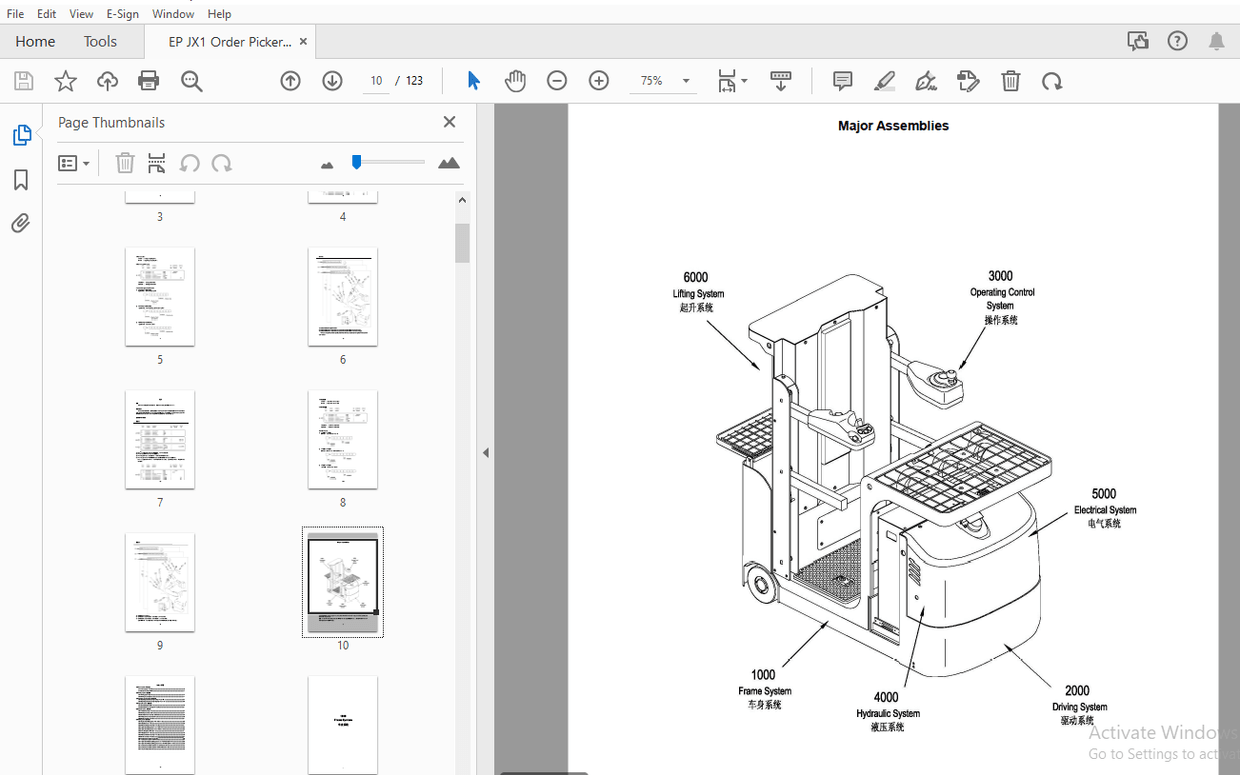 EP JX1 Order Picker Parts Manual – PDF DOWNLOAD