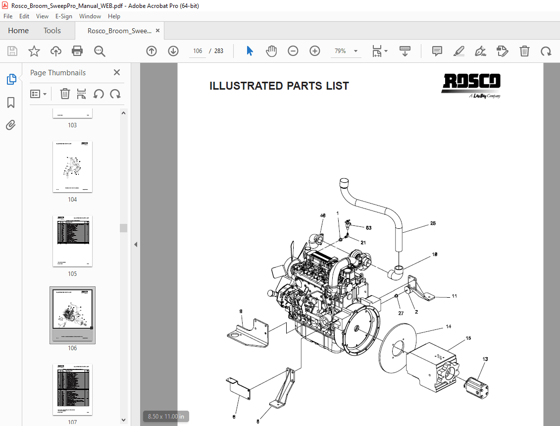 ROSCO SWEEPPRO Broom Operations, Service & Parts Manual 39004-01 PDF ...