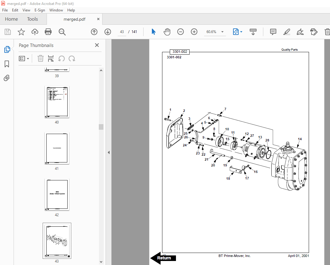 BT Prime-Mover PMX45 Electric Low Lift Pallet Truck Master Parts Manual ...