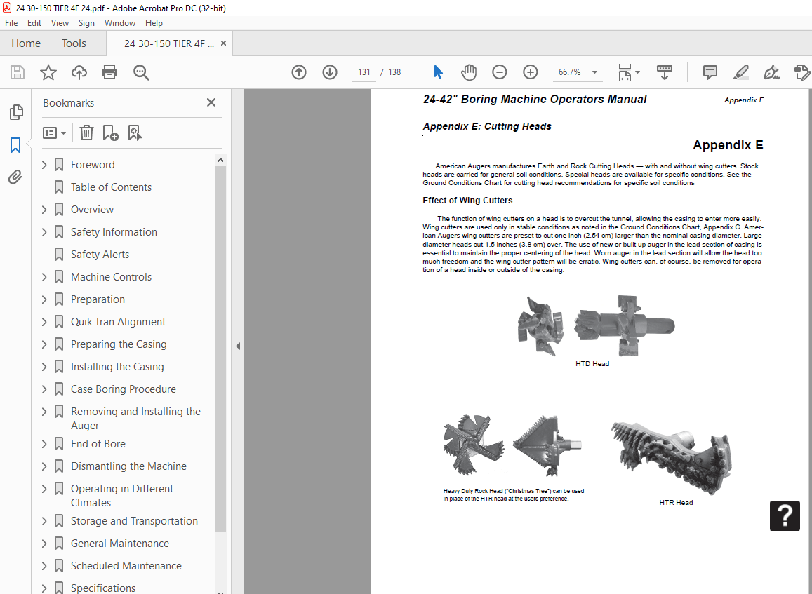 Ditch Witch American Augers 24/30-150 Boring Machine Parts Manual 7053 ...