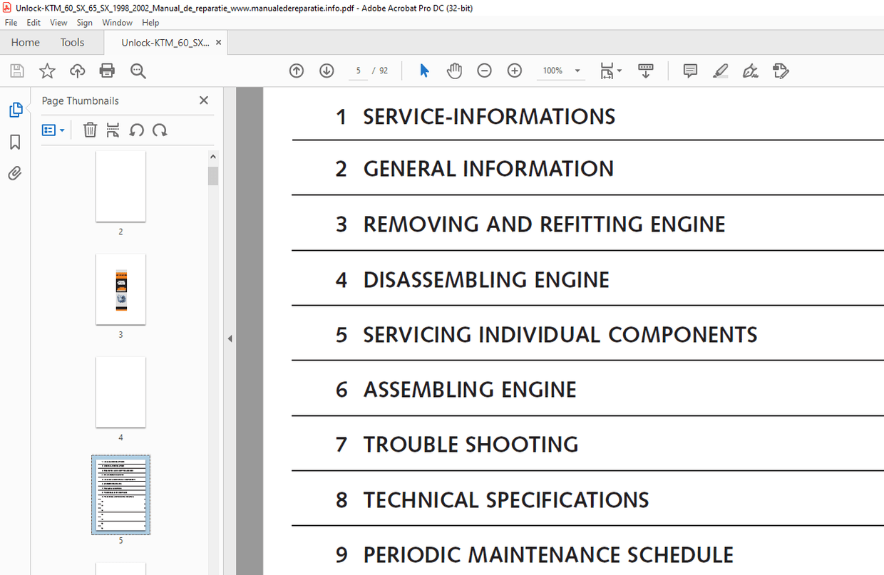KTM 60 SX /65 SX ENGINE REPAIR MANUAL - PDF DOWNLOAD