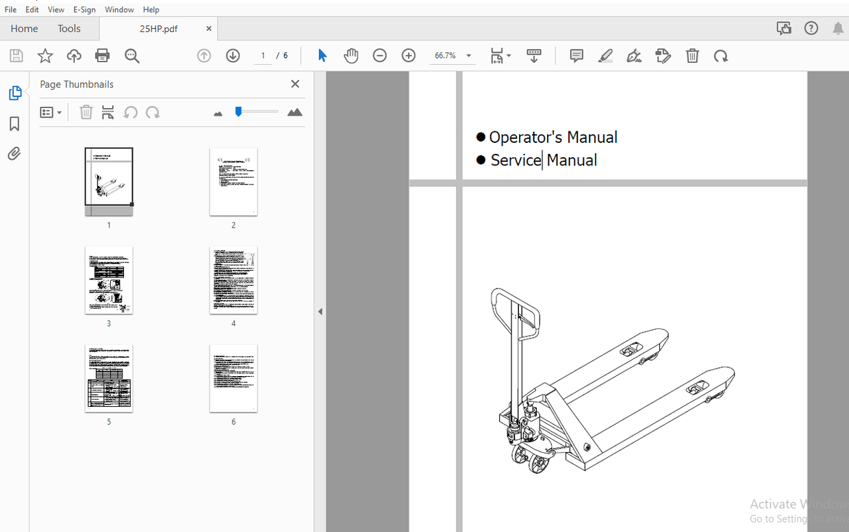 Hyundai 25HP Operators & Service Manual – PDF DOWNLOAD
