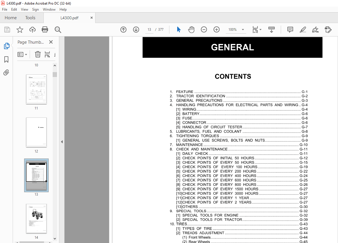 Kubota Tractor L4300 Workshop Manual – PDF DOWNLOAD