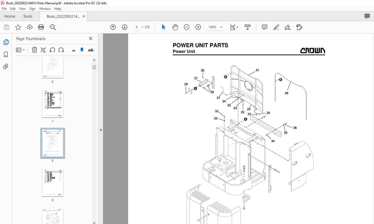Crown Forklift SP 3200 Parts Manual – PDF DOWNLOAD